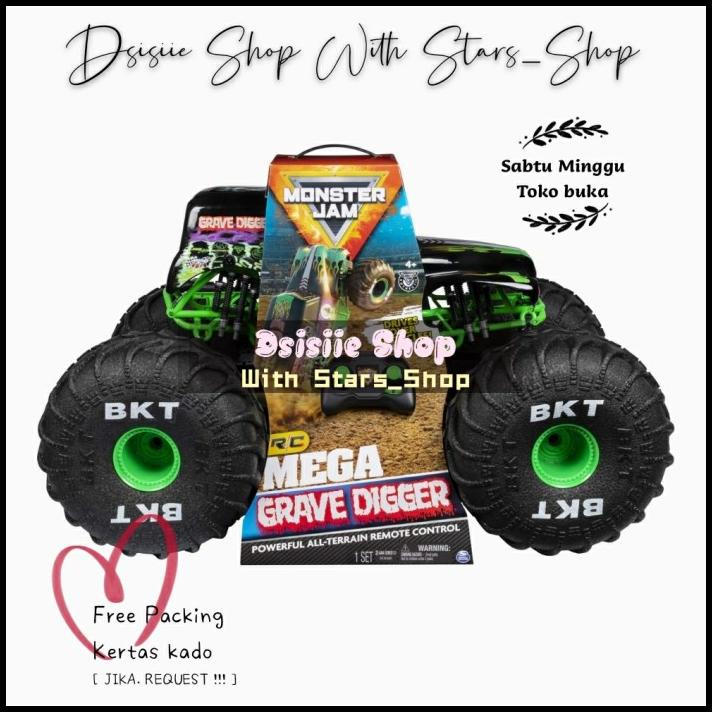 Jual Monster Jam Rc Mega Grave Digger Original With Light 1:6 Scale ...