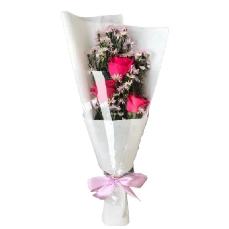 Jual Buket Bunga Asli Mawar Buket Mawar Surabaya 3 tangkai Fresh Flower ...