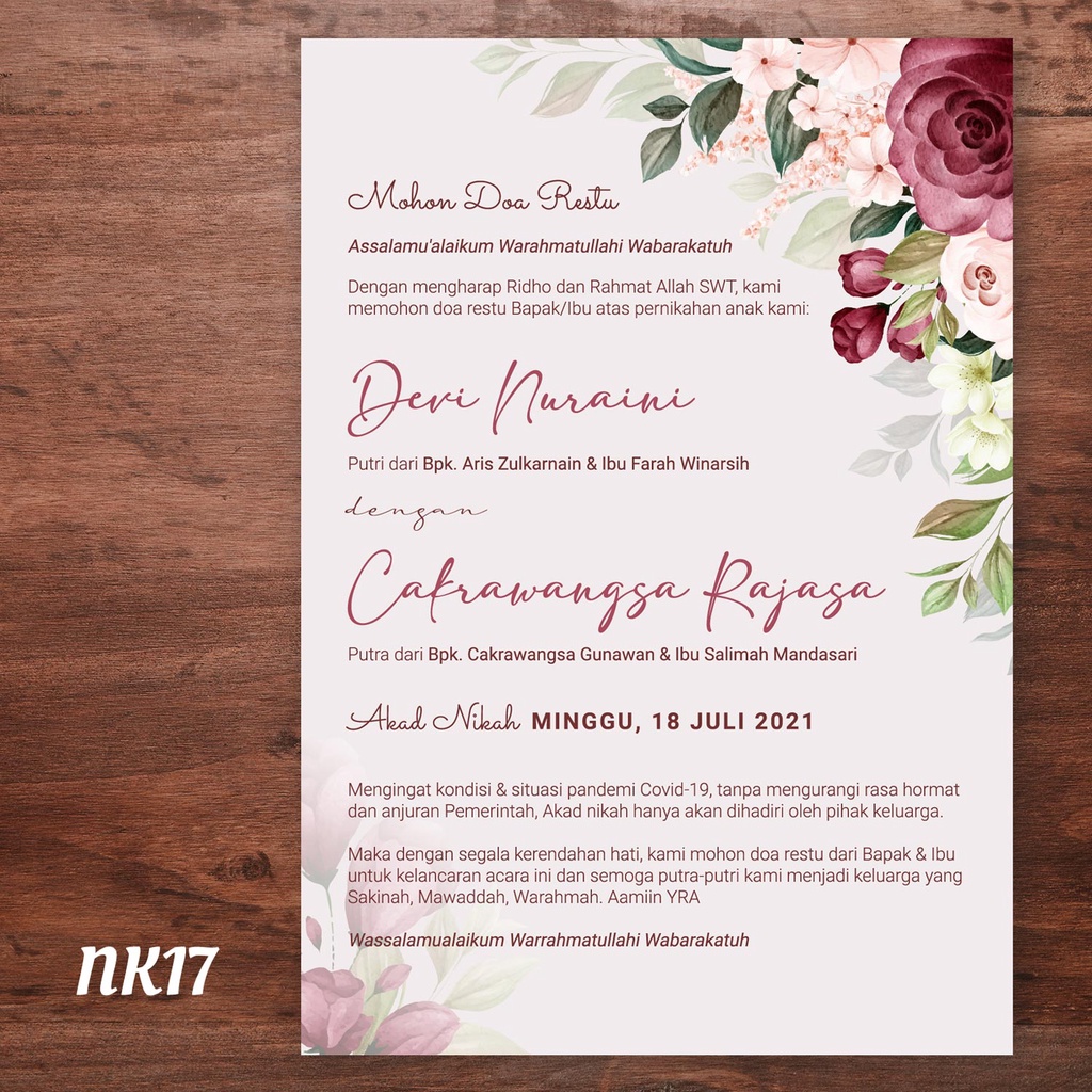 Jual Kartu / Stiker ucapan syukur / Tasyakuran pernikahan / mohon doa restu pernikahan wedding ...