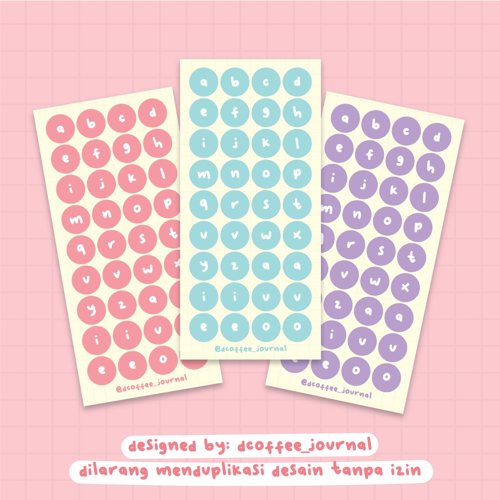 Jual Alphabet Rounded Sticker / Stiker Huruf Bulat | Shopee Indonesia