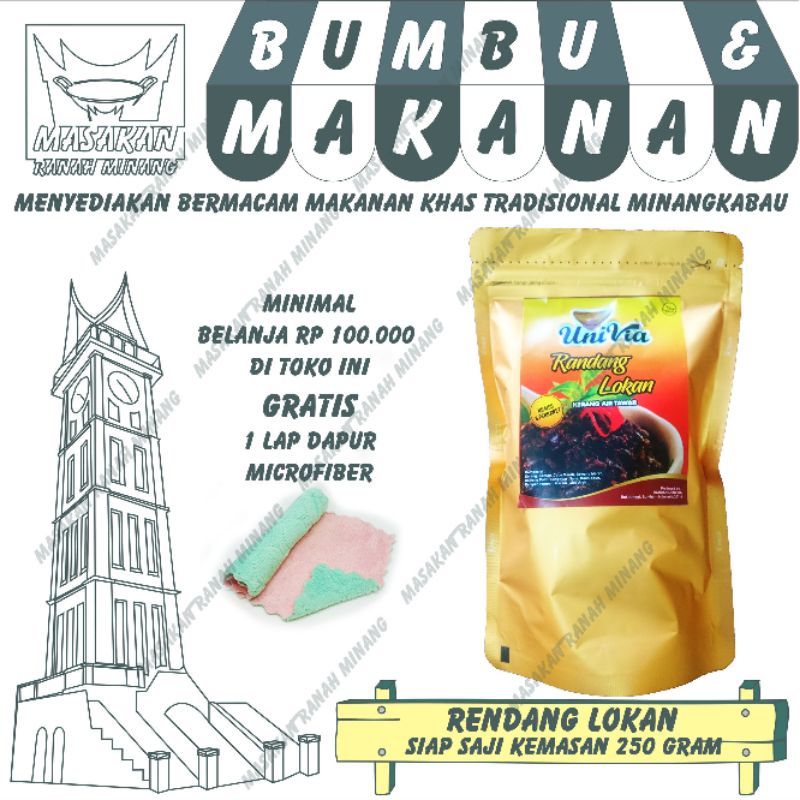 Jual masakan Minang Rendang lokan Uni Via khas rumah makan Padang ...