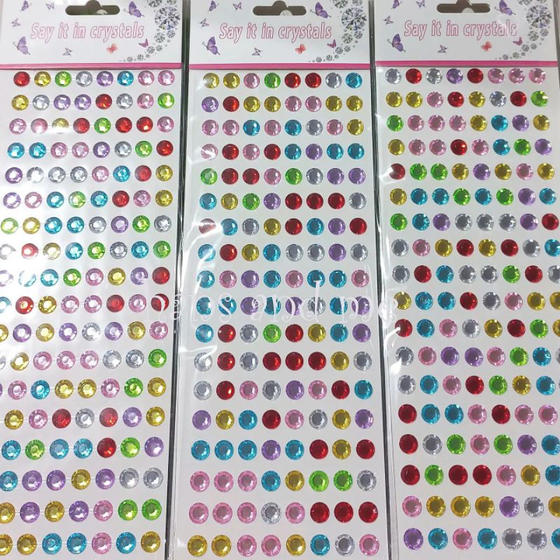 Jual Sticker Stiker Manik Bulat Warna Warni 9mmSticker Stiker Manik ...