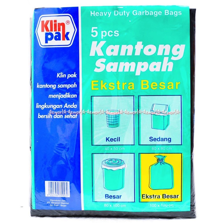Jual Klin Pak Kantong Sampah Extra Besar 12pcs Plastik Sampah Hitam ...