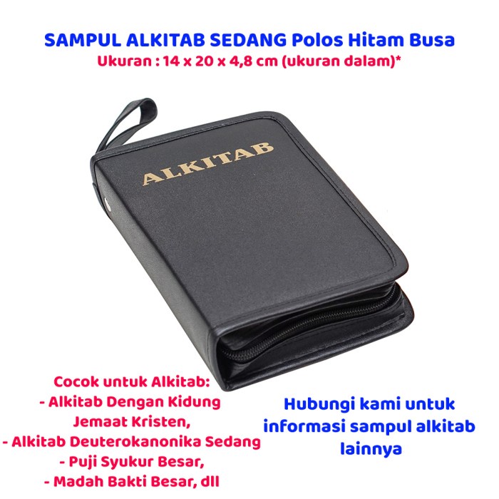 Jual SAMPUL COVER ALKITAB SEDANG -POLOS HITAM BUSA TAS BUKU KATOLIK ...