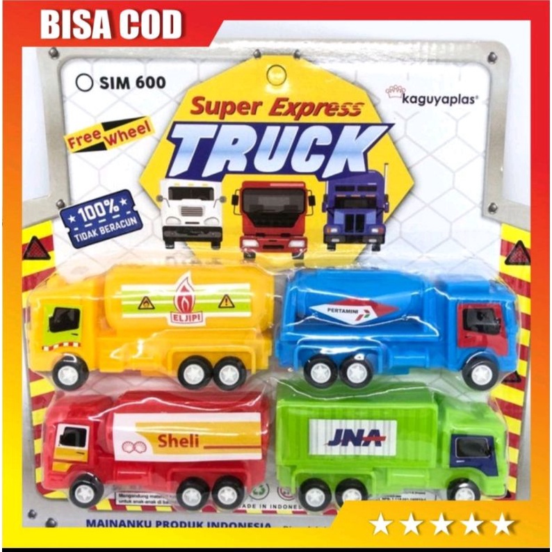 Jual PROMO EKSKLUSIF Mainan Mobil Truk Set Super Express Truck 4 Pcs ...