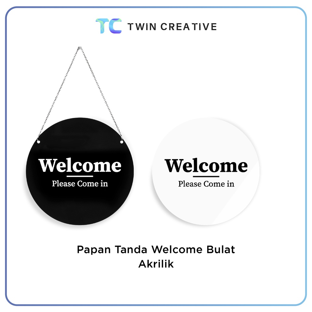 Jual Wall Decor Welcome Sign Acrylic Round - Papan Tanda Selamat Datang ...