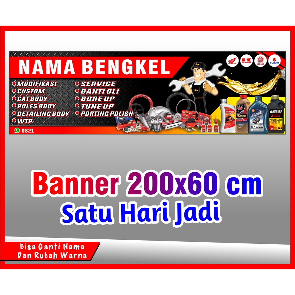 Jual Banner Bengkel, COD Spanduk Bengkel 200 X 60 cm | Shopee Indonesia