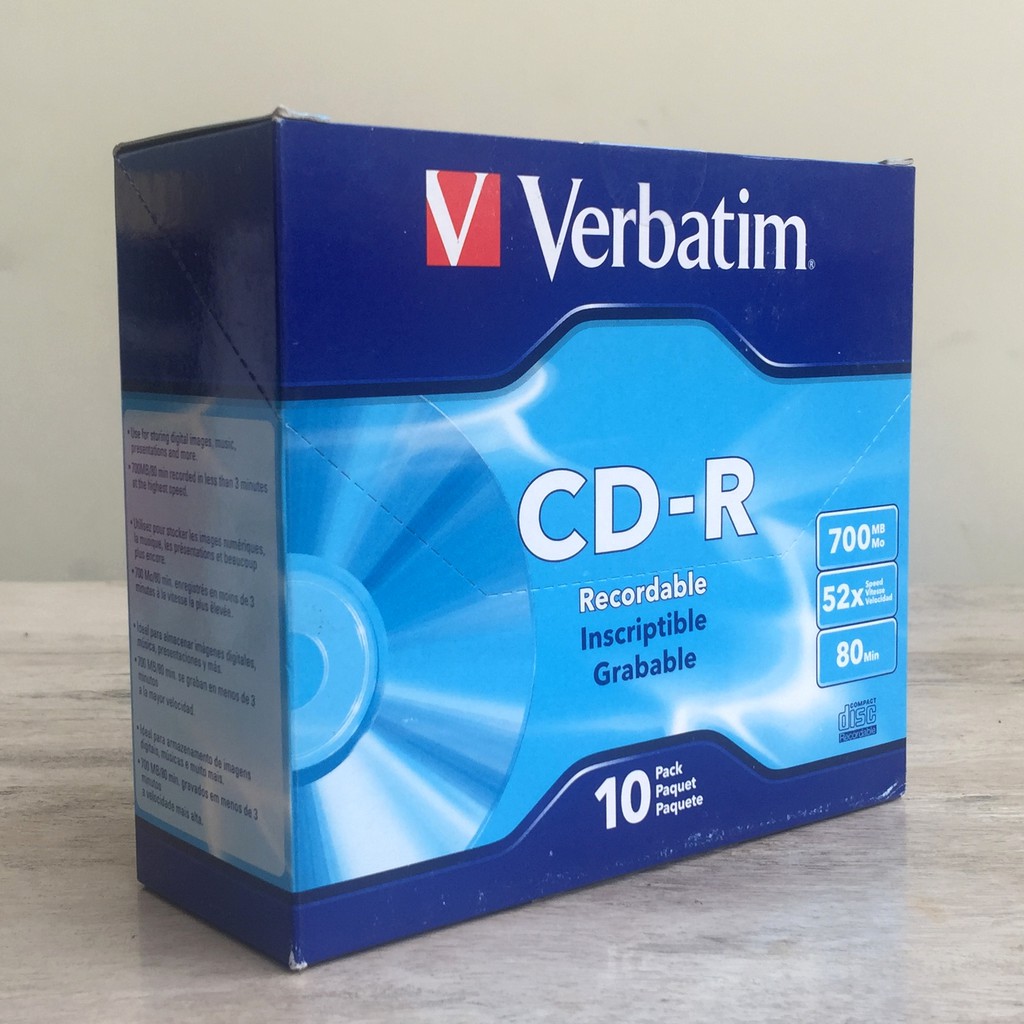 Jual CD-R Verbatim Single Pack (10 pcs) 52X 700 MB Slim Case | Shopee ...