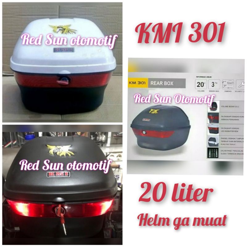 Jual Box belakang KMI 301 universal ORI Hitam Putih Mio vario beat scoopy verza vixion | Shopee ...