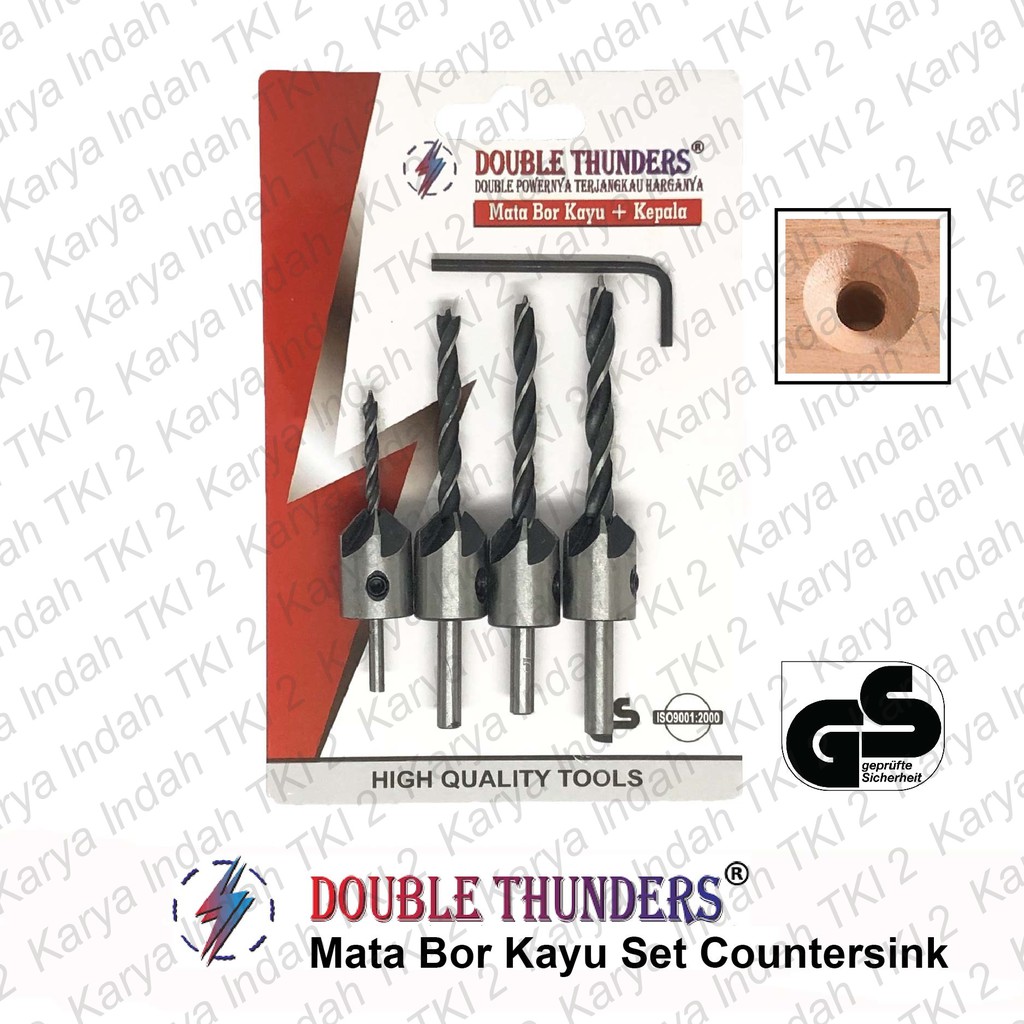 Jual Mata Bor Countersink Set Kayu 4 Pcs DOUBLE THUNDERS Counter Sink Wood Drill Bits | Shopee ...