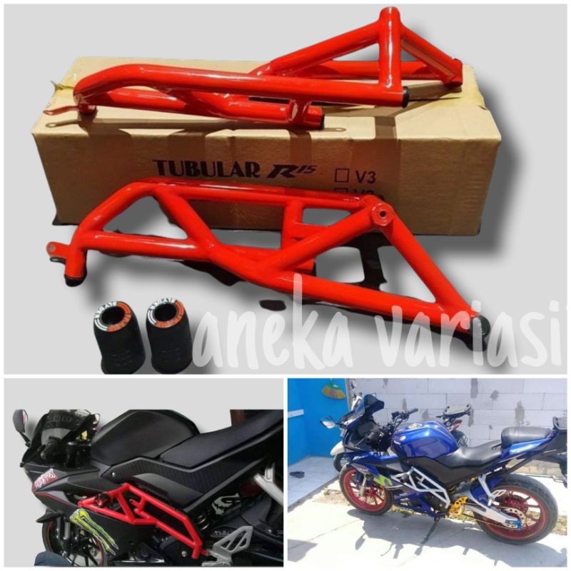 Jual crashbar/tubular R15 V3 plus jalu, pengaman body samping R15 V3 ...