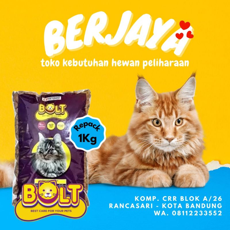Jual Bolt Cat Food 1 Kg - Makanan Kucing - Bolt Repack Bentuk Ikan 1 Kg ...