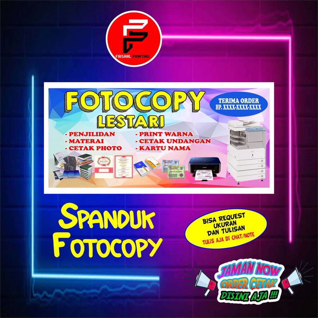 Jual Banner Fotocopy/ Spanduk Warung Photocopy / Spanduk Toko Fotocopy / Spanduk Kustom Ukuran 2 ...