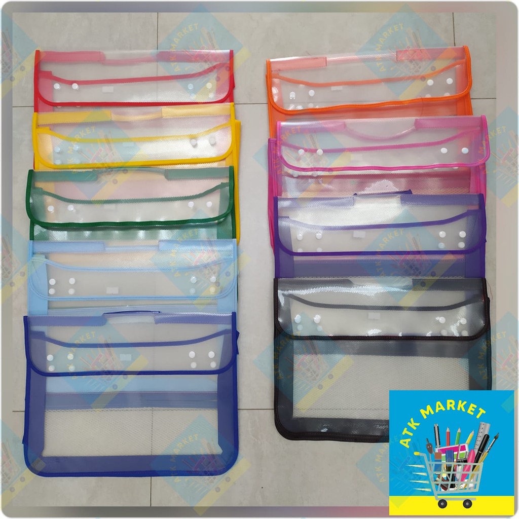 Jual Map Kancing / Tas Dokumen Kancing 2 & 4 Zipper Warna | Shopee ...