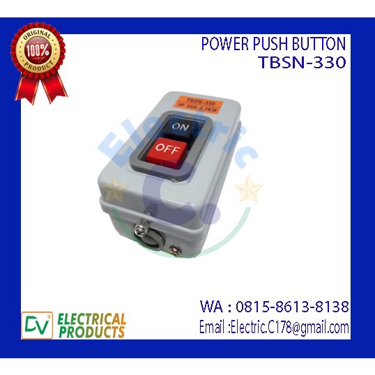 Jual Power Push Button Dv / Tbsn-330 / 30A 3,7Kw / On-Off | Shopee ...
