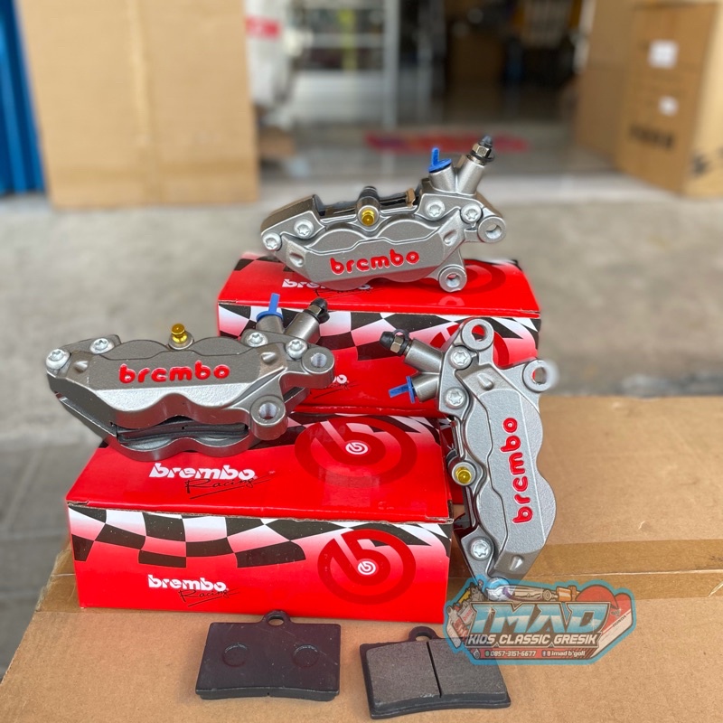 Jual kaliper brembo Axial 4 piston Grey set breket pnp skok ninja RR disc 300 mp/ tiger disc 300 ...