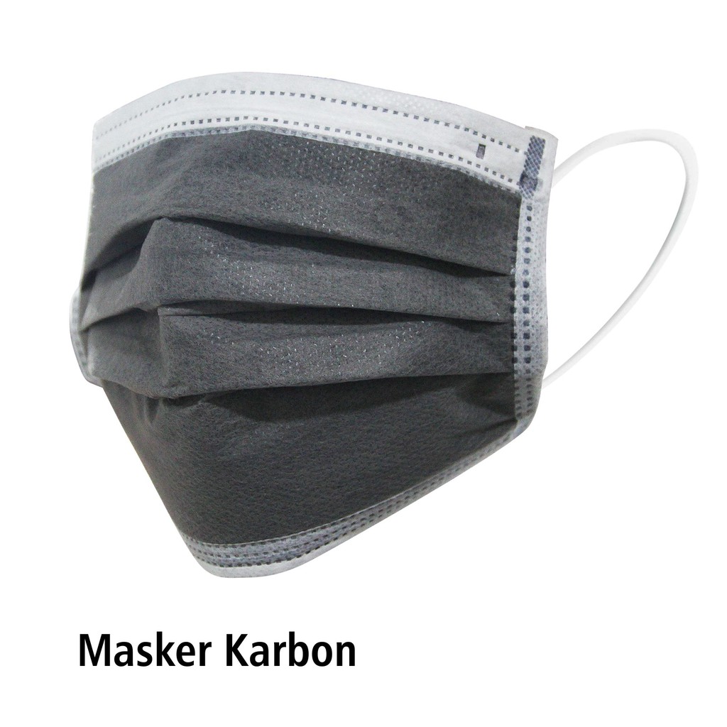 Jual Masker Karet Medis 4ply Carbon Karbon Active OneMed box 50pcs ...