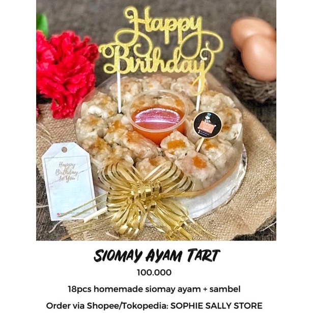 Jual Siomay Ayam Tart BELUM TERMASUK TOPPER / CARD / LILIN | Shopee ...