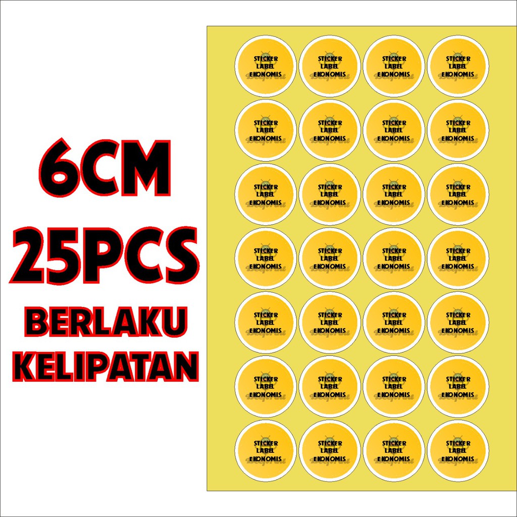 Jual CETAK STICKER LABEL BULAT, LABEL MAKANAN, LABEL PRODUK, LABEL BAJU ...
