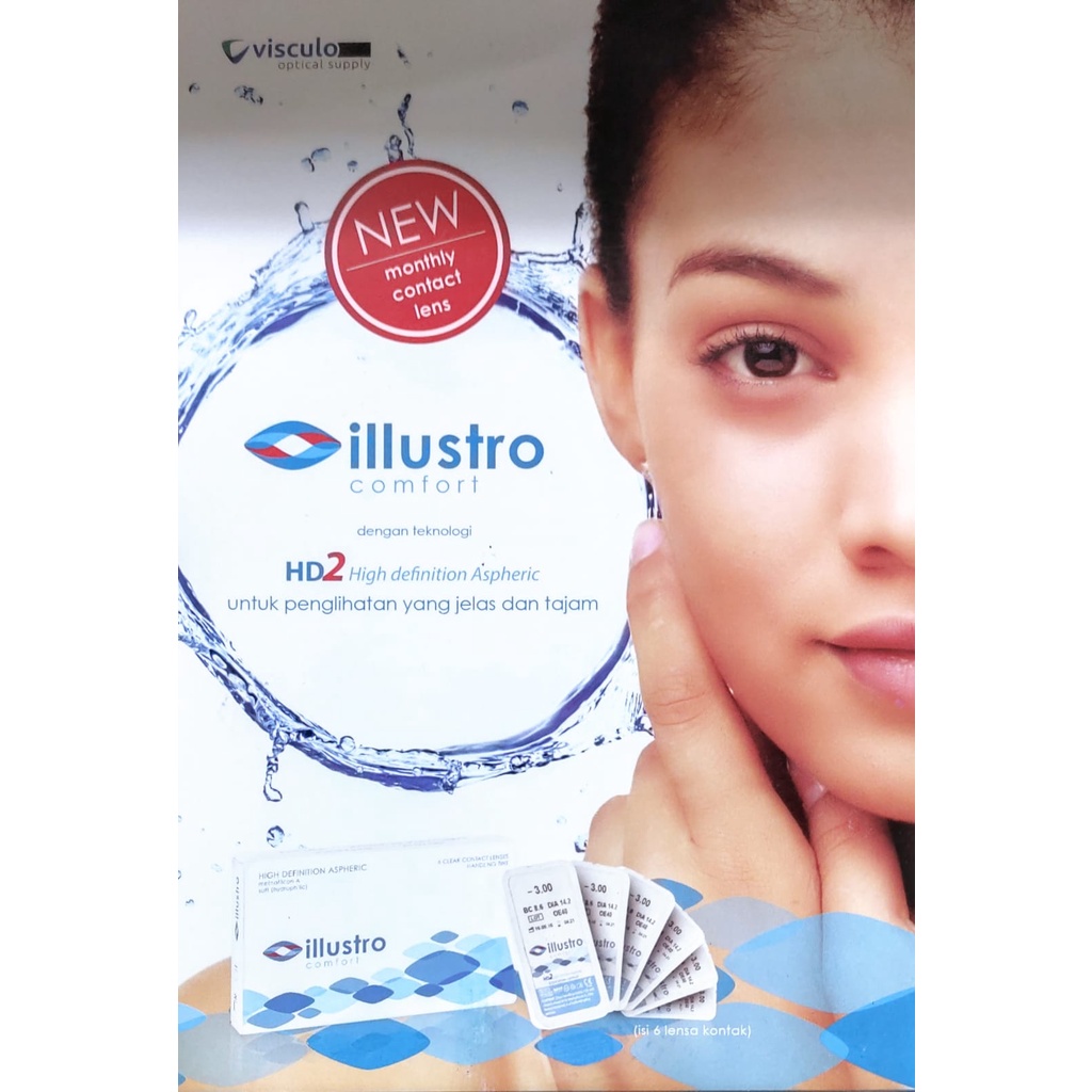 Jual Kontak lensa Softlens bening Bulanan ILLUSTRO COMFORT | Shopee Indonesia