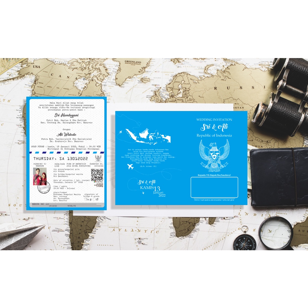 Jual UNDANGAN PASSPORT UNDANGAN BUKU NIKAH UNDANGAN RUSTIC VINTAGE ...