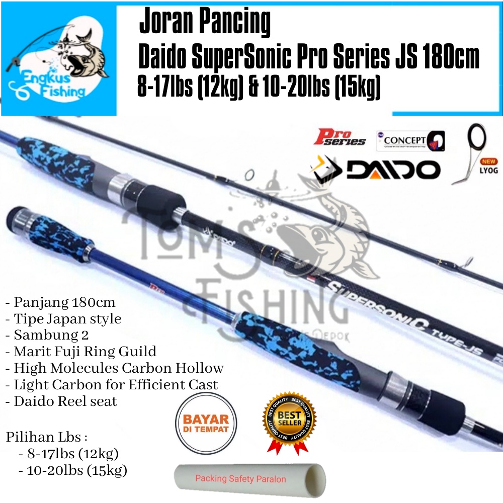 Jual Joran Pancing Daido Supersonic Pro Series JS 180cm (8-17lbs-10-20lbs) Ring Fuji - Engkus ...