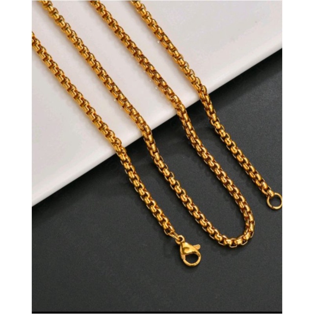 Jual kalung rolo gold titanium (stainless stell) 60 cm | Shopee Indonesia