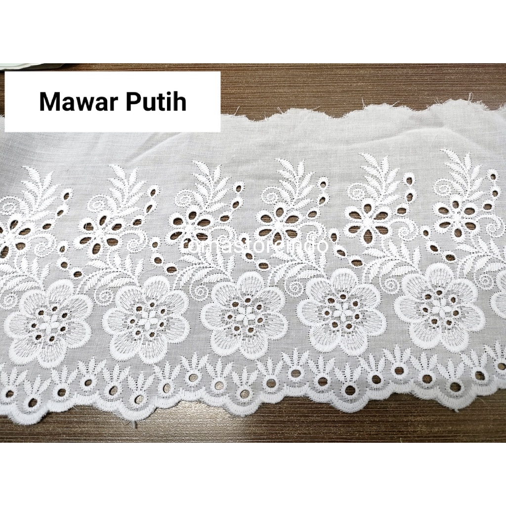 Jual Renda Katun Motif Mawar | Lbr 17 Cm (Harga/Yard) | Shopee Indonesia