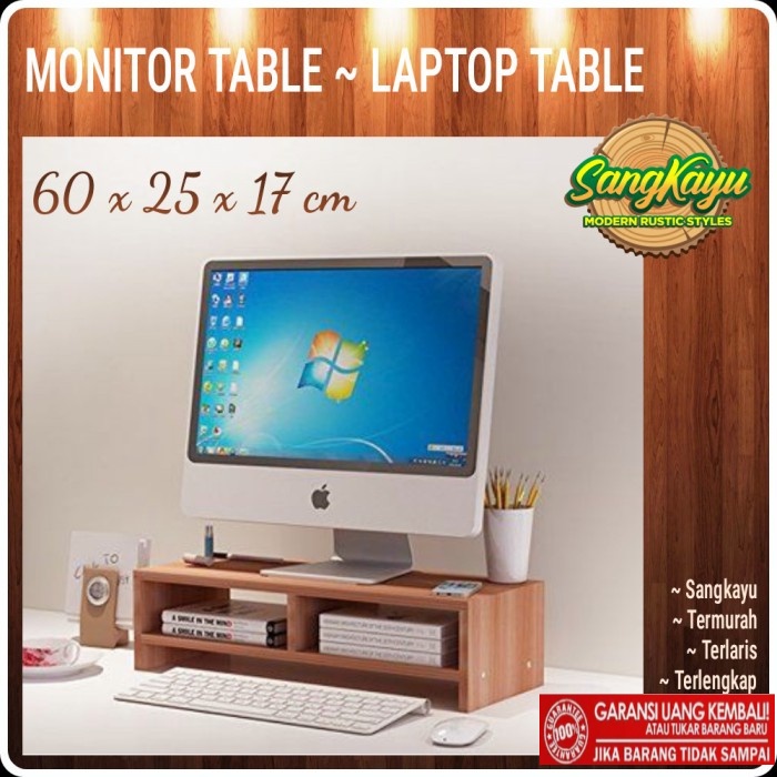 Jual Meja monitor kayu komputer meja laptop table monitor table ...