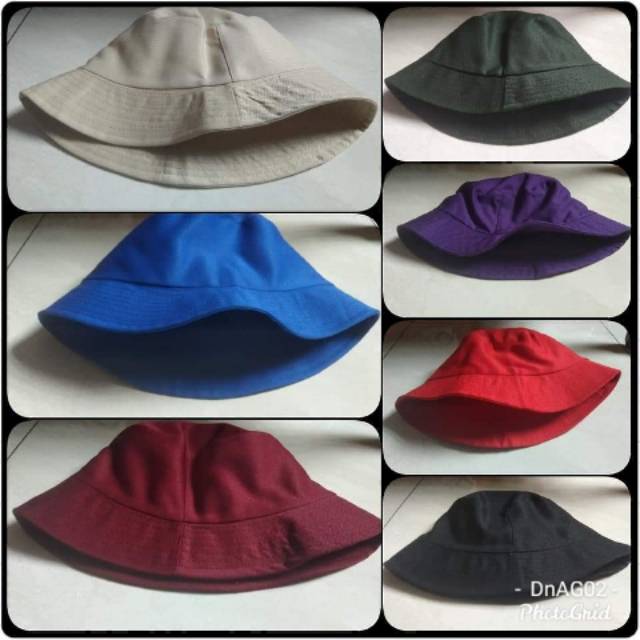 Jual Topi bucket hat polos/premium topi topi bucket topi rimba topi hat ...