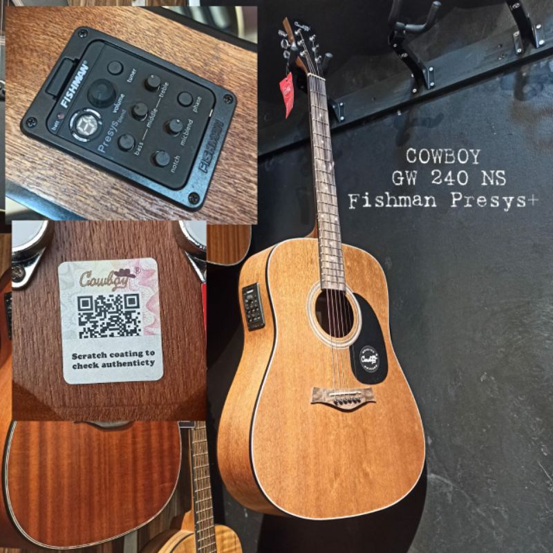 Jual Gitar Cowboy Akustik Elektrik GW 240 NS EQ Fishman | Shopee Indonesia