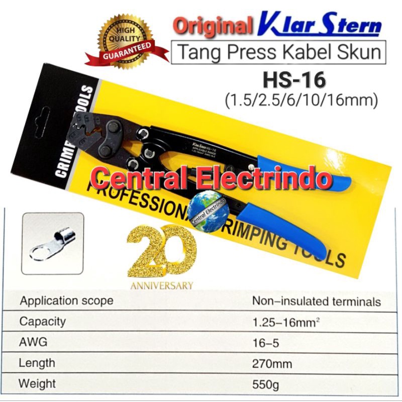 Jual Tang Skun HS-16 (1.25-16mm) Tang Press Skun Manual. | Shopee Indonesia