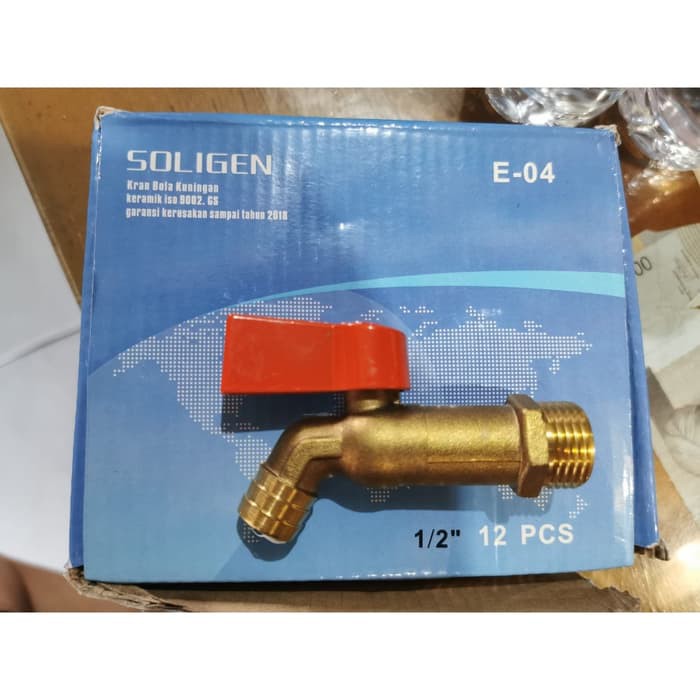 Jual SOLIGEN Kran Air Kuningan E04 Taman 0.5 Inch Keran Bola 1 Pc | Shopee Indonesia