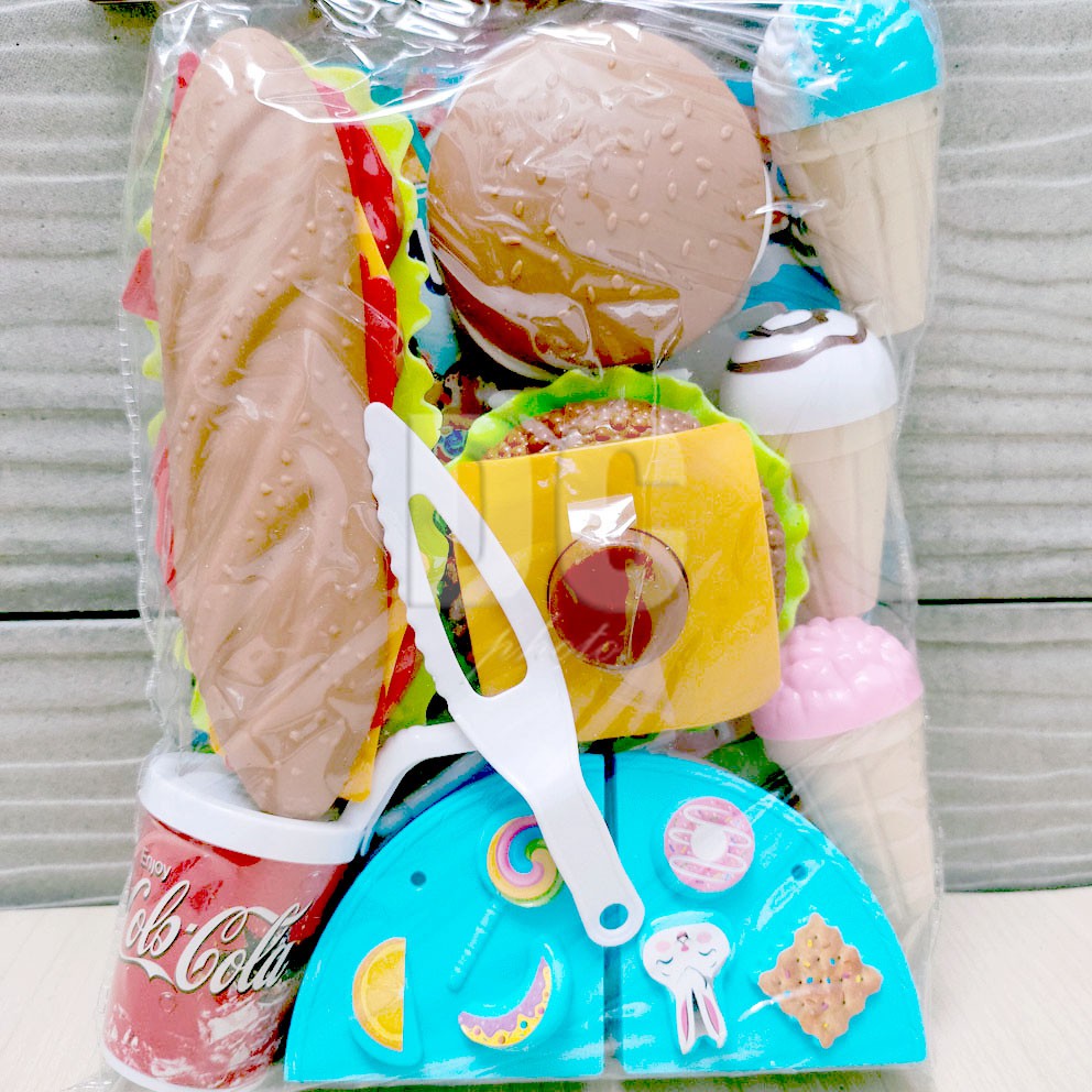 Jual TGA Let's Play Burger LF33 Mainan Masak-masakan Hot Dog Cola Cake ...