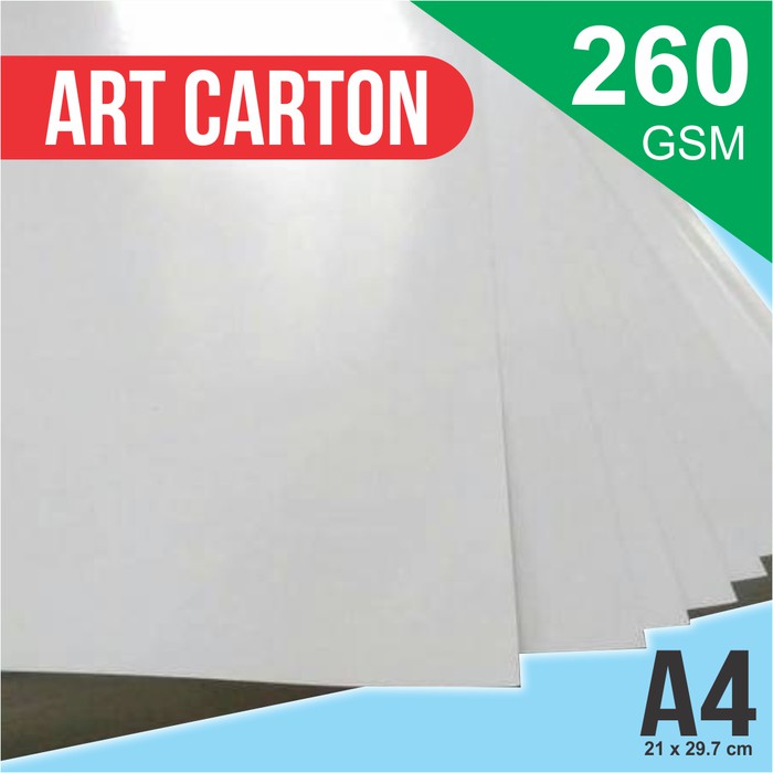 Jual KERTAS ART CARTON 260 Gsm A4 ( AC 260 21 CM X 29.7 CM ) | Shopee ...
