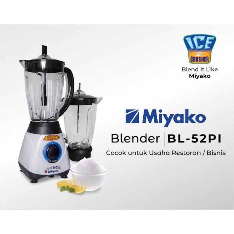 Jual Blender Miyako BL-52 PI Kapasitas 1.5 Liter Bahan Plastik Anti Pecah | Shopee Indonesia