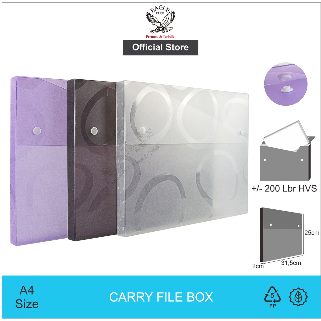 Jual Carry File Box EAGLE Files Motif Oval Tebal 2 CM A4 / Tas Dokumen ...