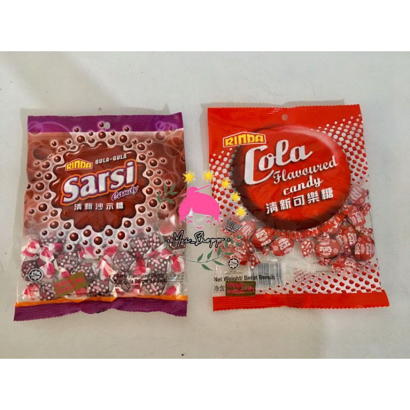 Jual Permen Gula Rinda Coca Cola Dan Sarsi 150gram Flavoured Candy Malaysia | Shopee Indonesia