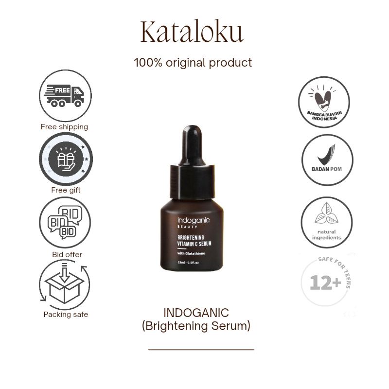 Jual INDOGANIC Beauty Brightening Vitamin C Serum with Glutathione 15ml ...