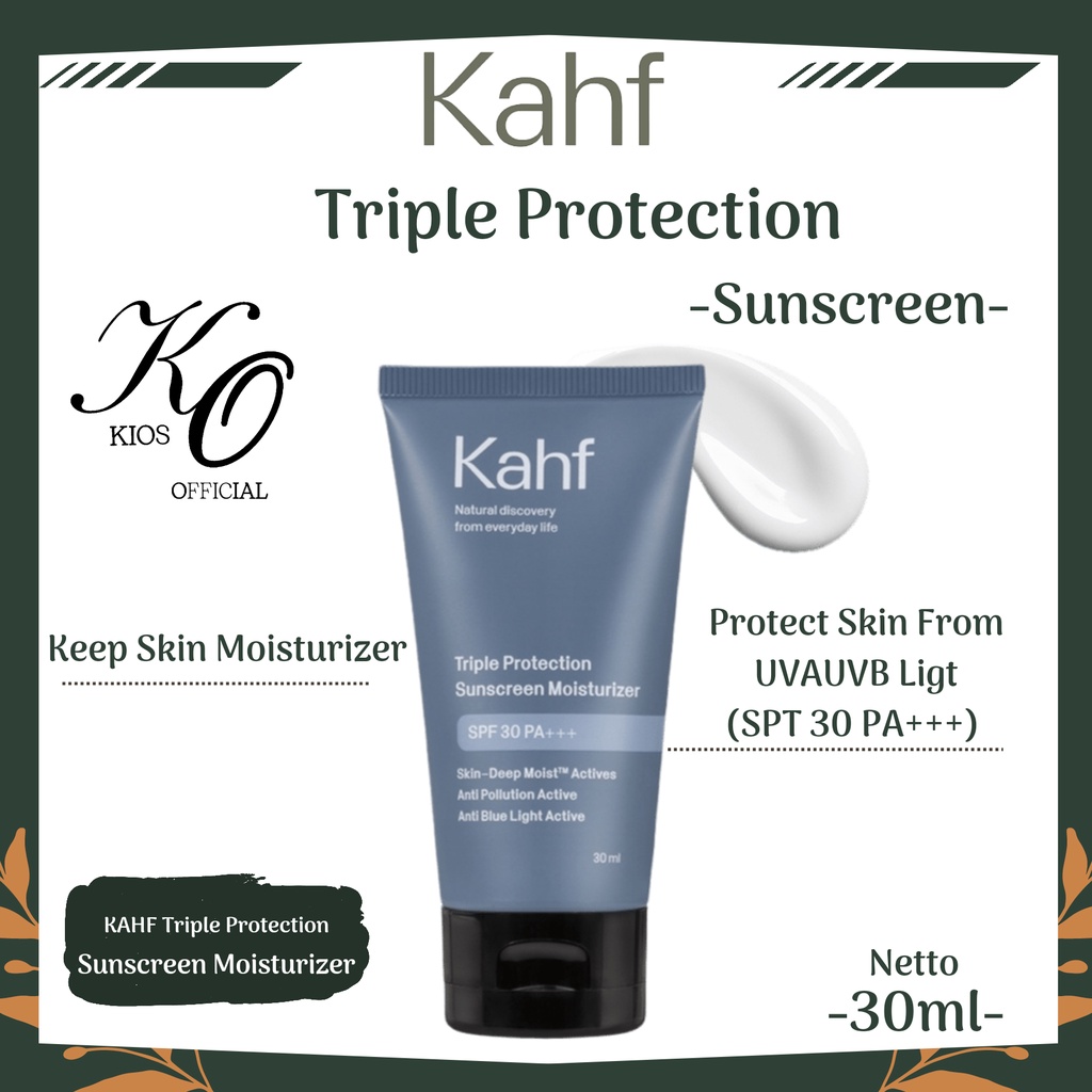 Jual Kahf Triple Protection Sunscreen Moisturizer SPF 30 PA+++ 30ml ...