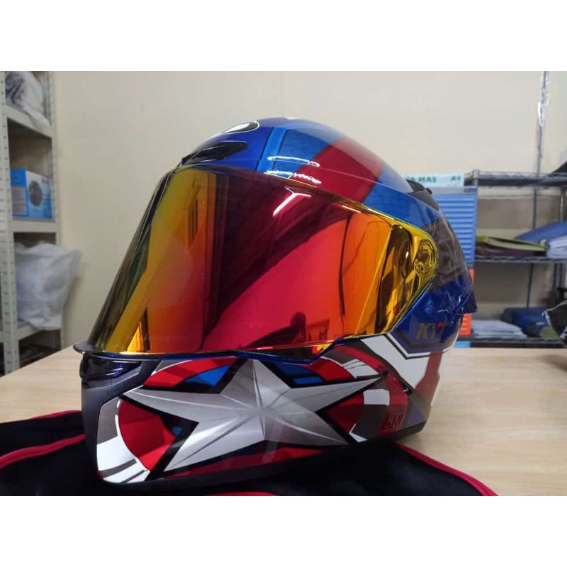 Jual VLAT VISOR KYT TT COURSE IRIDIUM RED GOLD DAN IRIDIUM BLUE ...