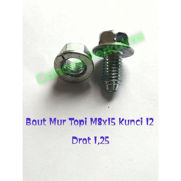 Jual AT Baut Mur Topi Flange Bolt M8 x 15 kunci 12 Original Motor Mobil | Shopee Indonesia