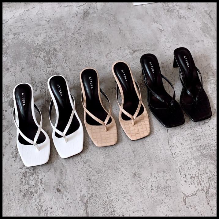 Jual Attera - Riley Heels (Nude/Black/White) | Shopee Indonesia