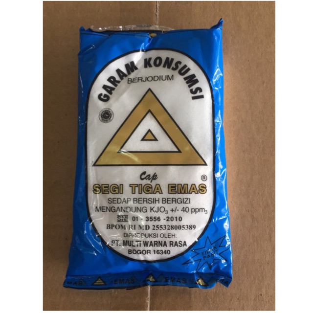 Jual Garam cap Segitiga Emas 250 gr garam beryodium | Shopee Indonesia