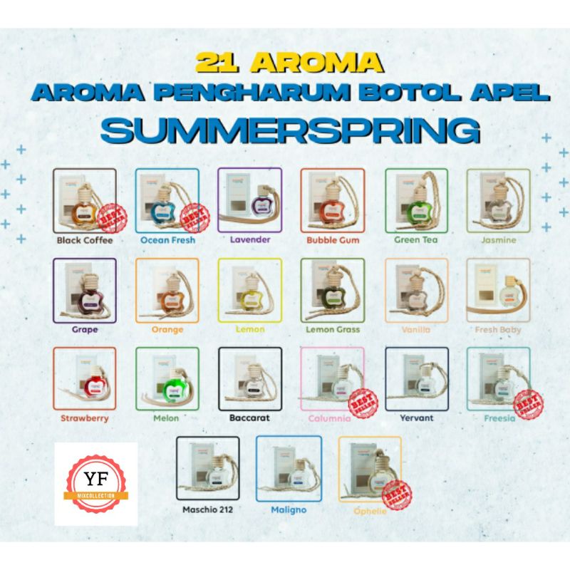 Jual Pengharum Mobil Botol Apel Summerspirng 21 Varian | Shopee Indonesia