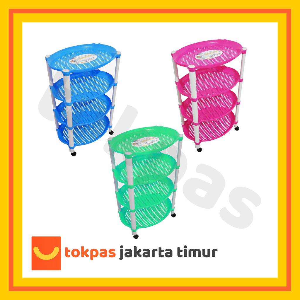 Jual Rak Troli Plastik Serbaguna Dapur Salon Kamar Mandi dengan Roda ...