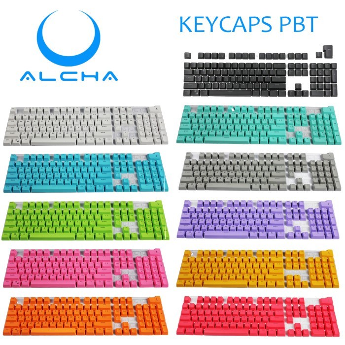 Jual ALCHA Mechanical Keycaps Transparent Letters Backlit PBT Double ...
