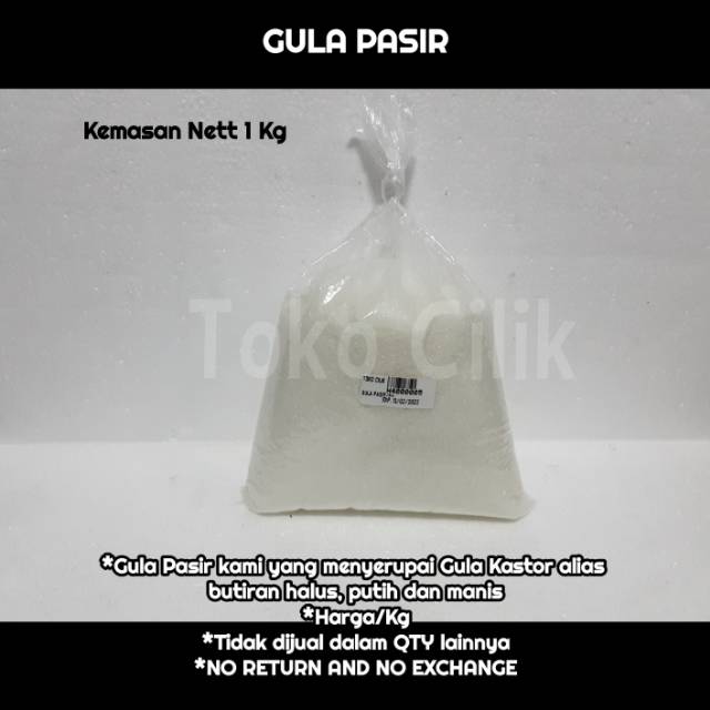 Jual Gula pasir 1 kg repack kastor sugar manis makanan minuman bahan ...