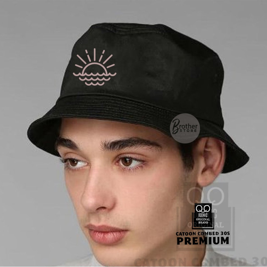 Jual Topi pria terbaru topi BUCKET MTH TERBIT TEXT ABU topi distro pria ...