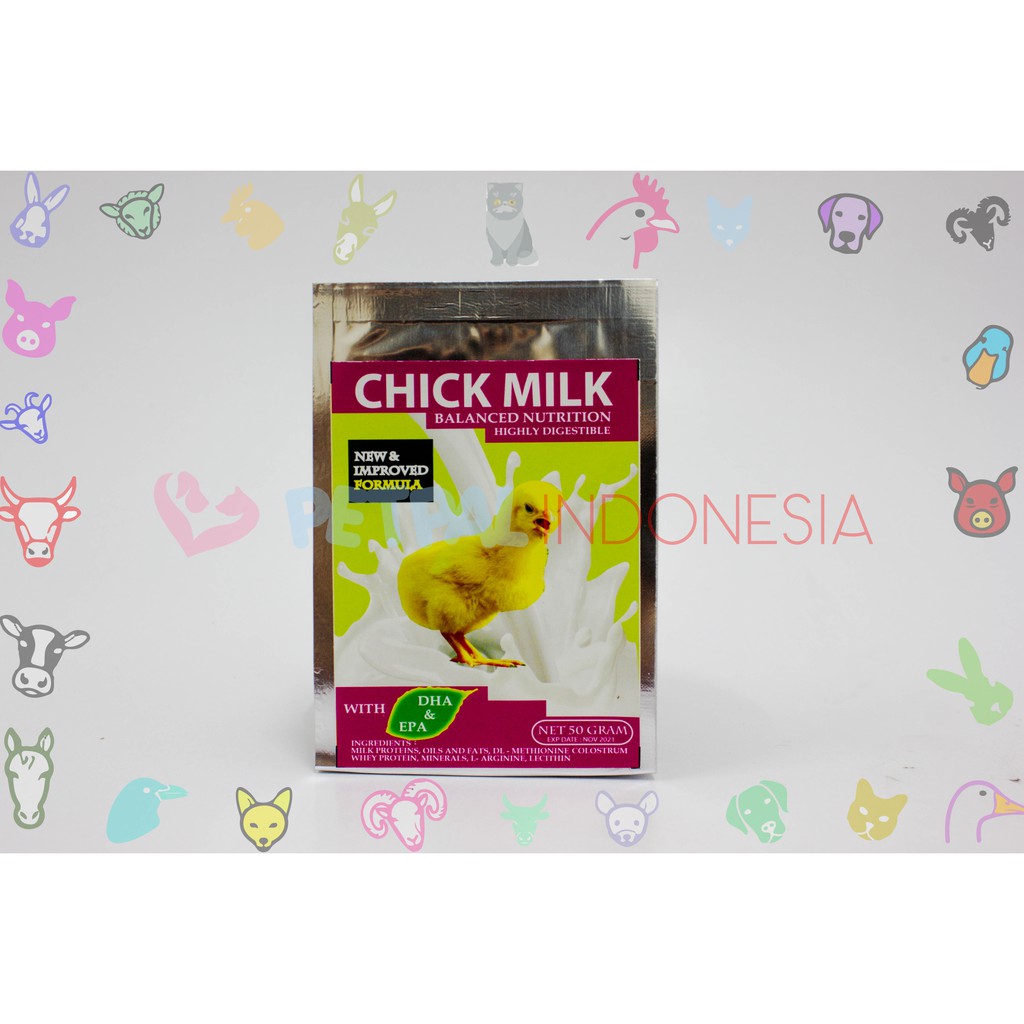 Jual CHICK MILK Balanced Nutrition Highly Digestible With DHA EPA 50 gr ...